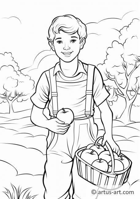 Apple Picking Coloring Page » Free Download » Artus Art