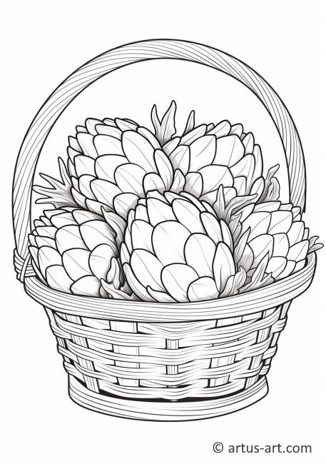 Artichoke in a Basket Coloring Page » Free Download » Artus Art