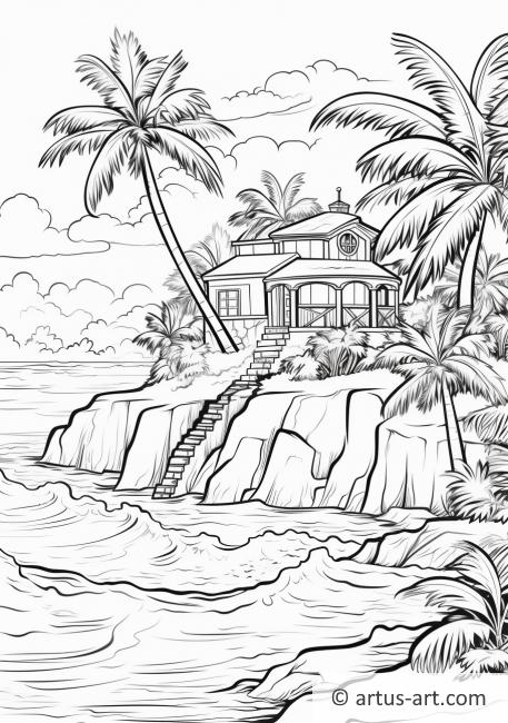 Island Paradise Coloring Page » Free Download » Artus Art