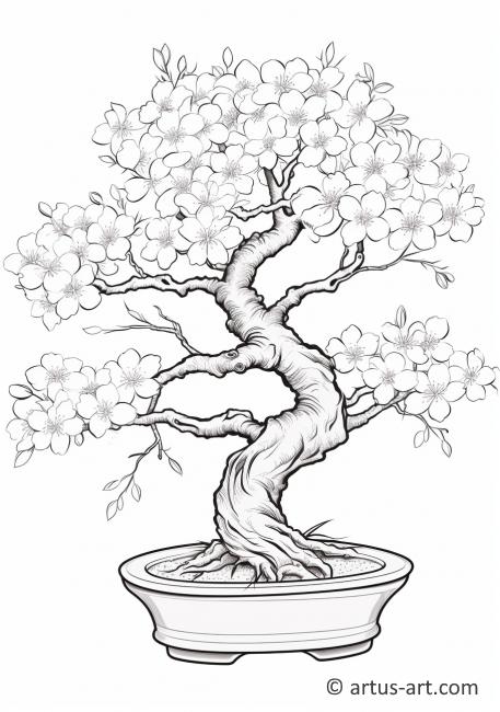 Cherry Blossom Bonsai Coloring Page » Free Download » Artus Art