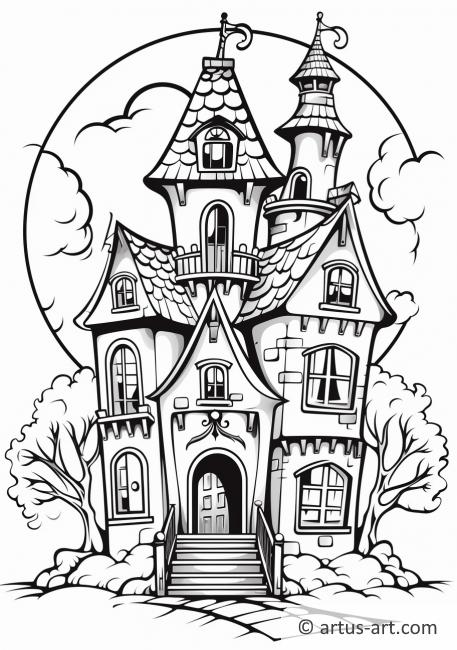 Haunted House Coloring Page » Free Download » Artus Art