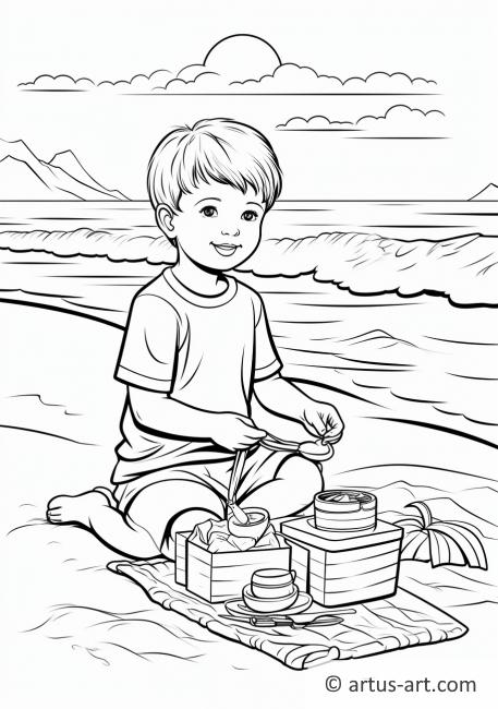 Beach Picnic Coloring Page » Free Download » Artus Art