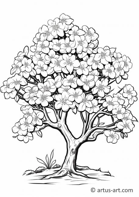 Cherry Blossom Tree Coloring Page » Free Download » Artus Art