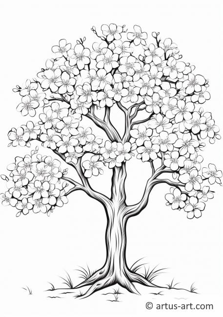 Cherry Blossom Tree Coloring Page » Free Download » Artus Art