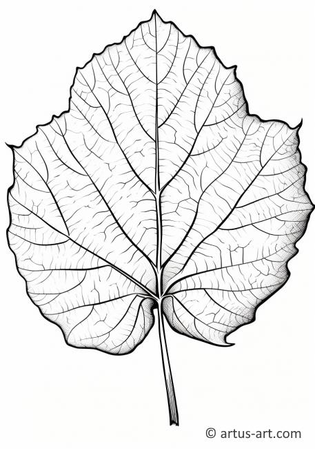 Poplar Leaf Coloring Page » Free Download » Artus Art