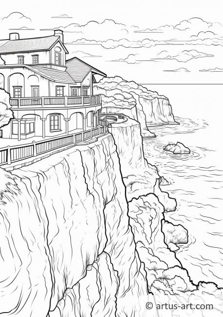 Cliffside View Coloring Page » Free Download » Artus Art