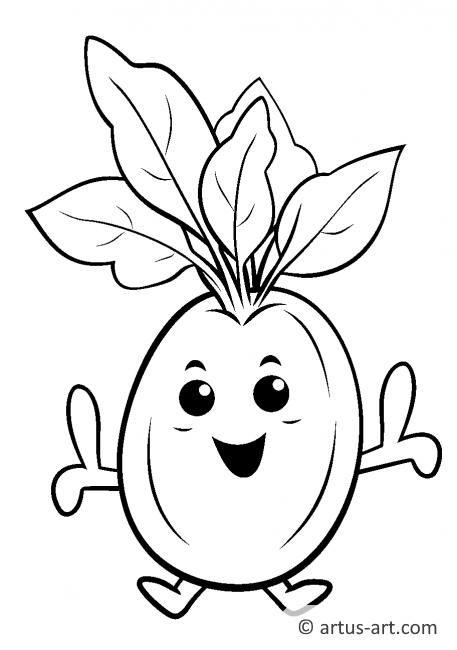 Cartoon Radish Coloring Page » Free Download » Artus Art
