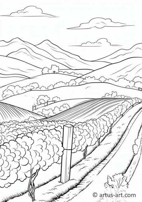 Rolling Vineyards Coloring Page » Free Download » Artus Art