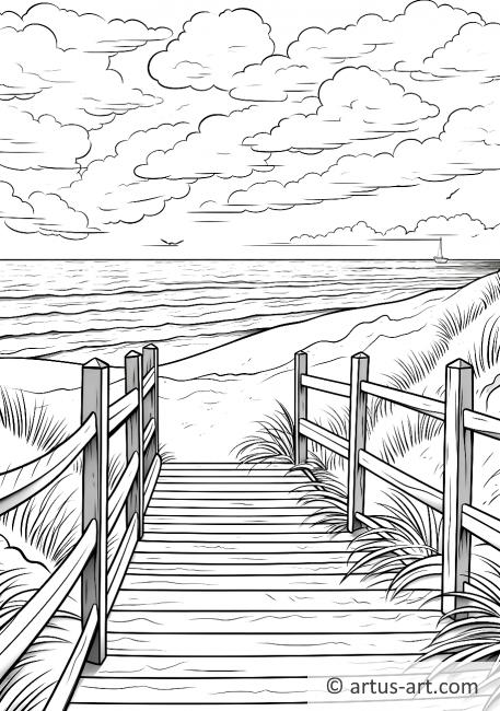 Ausmalbild: Strandansicht » Gratis Ausdrucken & Ausmalen » Artus Art