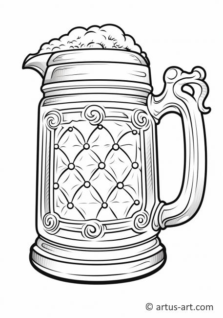 Bavarian Beer Stein Coloring Page » Free Download » Artus Art