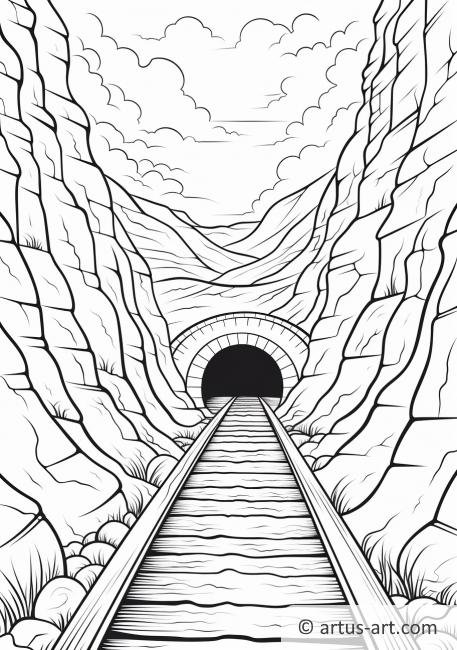 Mountain Tunnel Coloring Page » Free Download » Artus Art