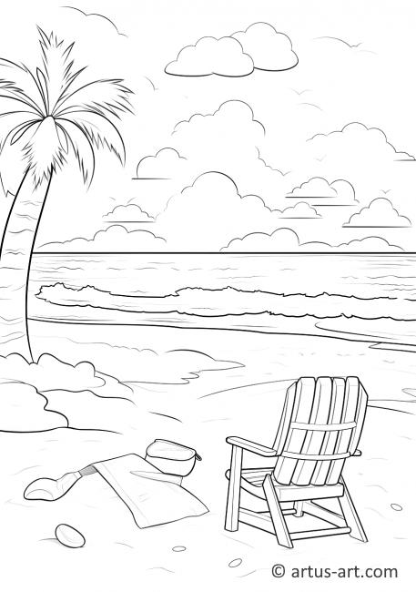 Bewölkter Strand Ausmalbild » Gratis Ausdrucken & Ausmalen » Artus Art