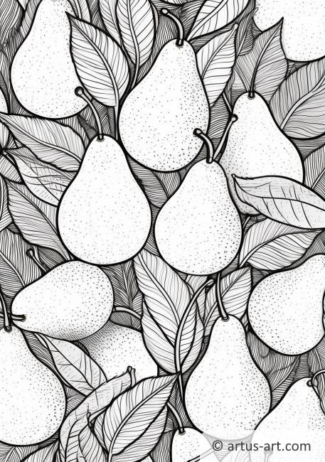Pear-themed pattern Coloring Page » Free Download » Artus Art