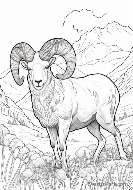 Bighorn sheep Coloring Page For Kids » Free Download » Artus Art