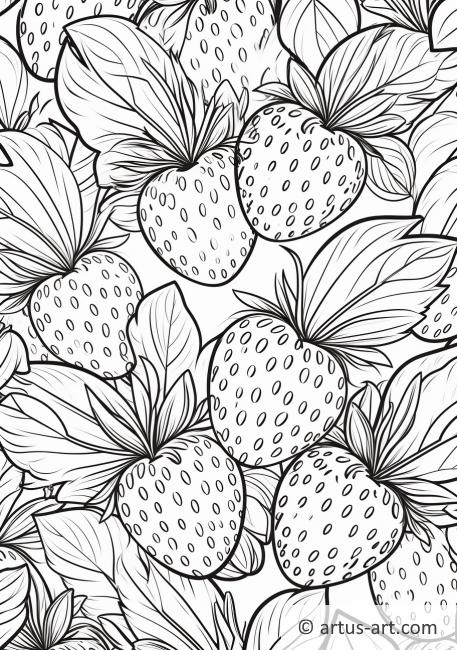 Strawberry Pattern Coloring Page » Free Download » Artus Art