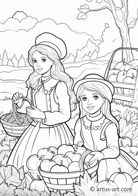 Harvest in Autumn Coloring Page » Free Download » Artus Art