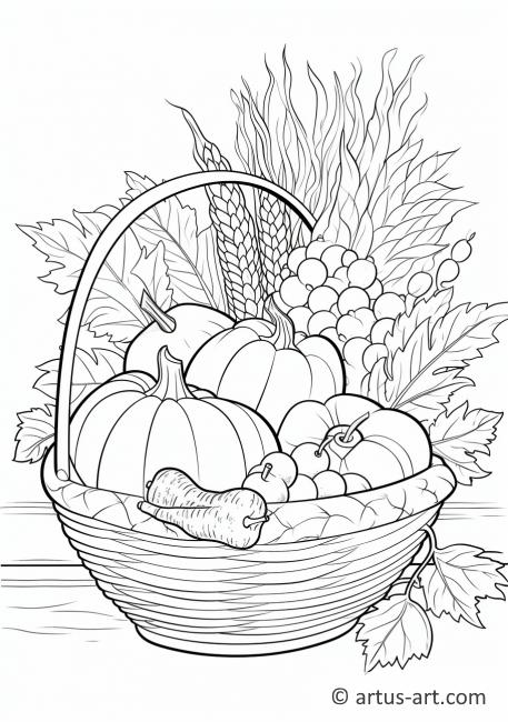 Harvest Basket Coloring Page » Free Download » Artus Art