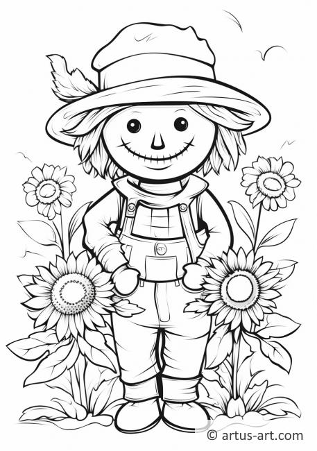 Harvest Scarecrow Coloring Page » Free Download » Artus Art
