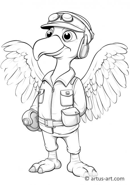 Flamingo Pilot Coloring Page » Free Download » Artus Art