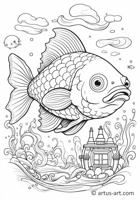 Flying fish Coloring Page For Kids » Free Download » Artus Art