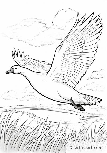 Flying Goose Coloring Page » Free Download » Artus Art