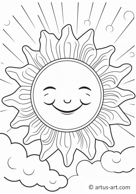 Happy Sun Coloring Page » Free Download » Artus Art