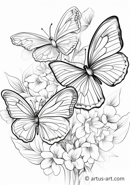 Spring Butterflies Coloring Page » Free Download » Artus Art