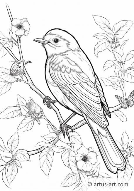 Warbler Coloring Page For Kids » Free Download » Artus Art