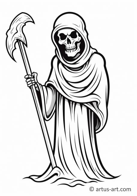Grim Reaper Halloween Coloring Page » Free Download » Artus Art