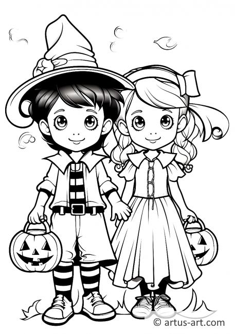 Halloween Costumes Coloring Page » Free Download » Artus Art