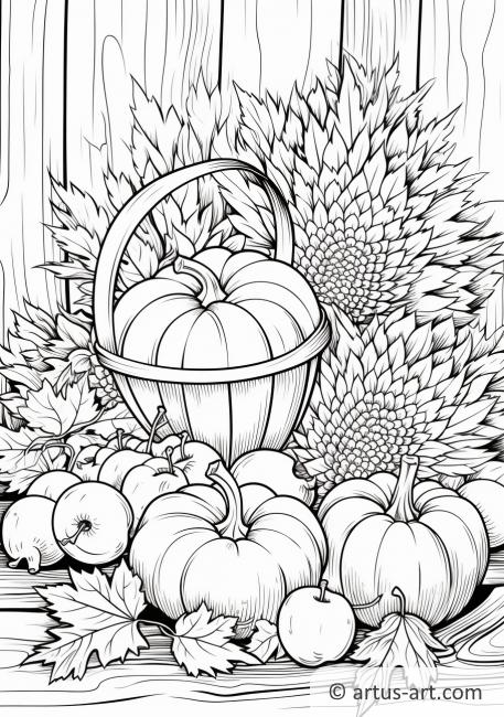 Autumn Harvest Coloring Page » Free Download » Artus Art