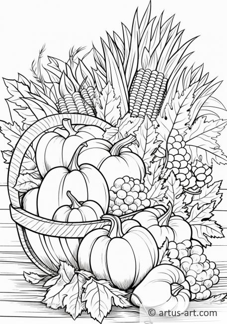 Autumn Harvest Coloring Page » Free Download » Artus Art