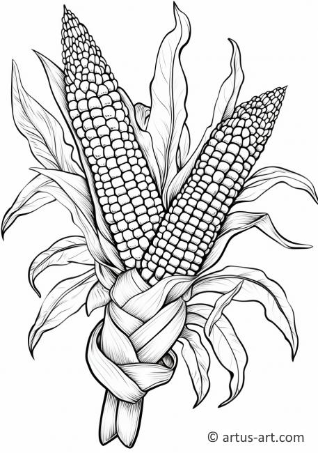 Indian Corn Coloring Page » Free Download » Artus Art