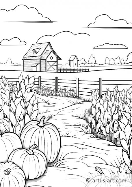 Pumpkin Farm Coloring Page » Free Download » Artus Art