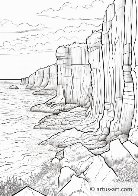 Coastal Cliffs Coloring Page » Free Download » Artus Art