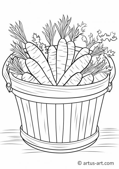 Carrots in a Basket Coloring Page » Free Download » Artus Art