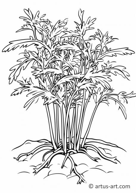 Carrot Seedlings Coloring Page » Free Download » Artus Art