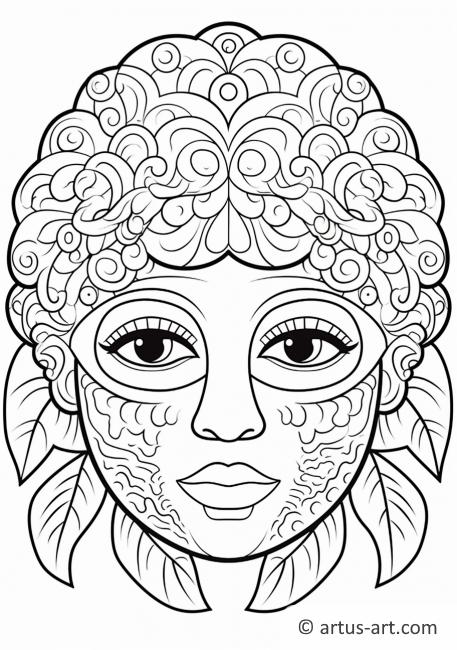 Coconut Facial Mask Coloring Page » Free Download » Artus Art