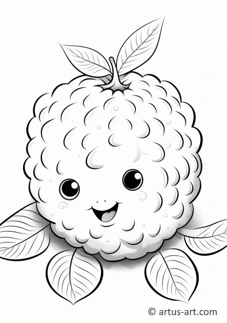 Lychee in a Fruity Dessert Coloring Page » Free Download » Artus Art