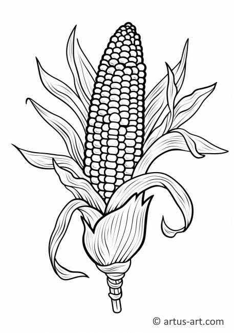 Indian Corn Coloring Page » Free Download » Artus Art