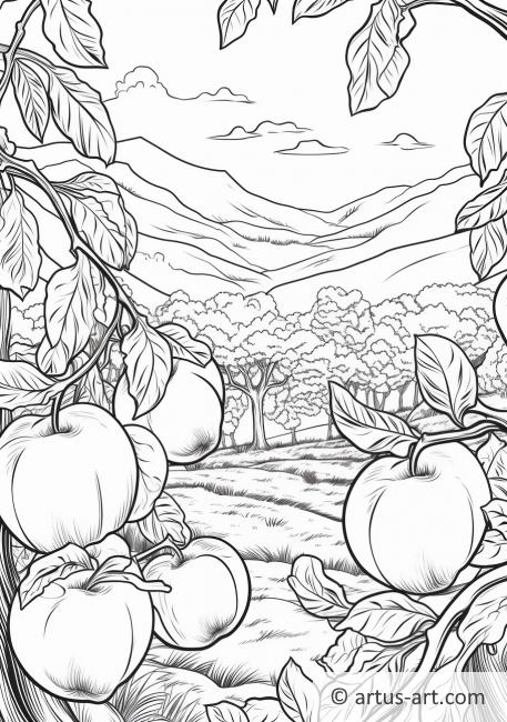 Peach Orchard Coloring Page » Free Download » Artus Art