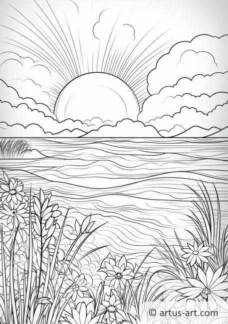 Romantic Sunset Coloring Page » Free Download » Artus Art