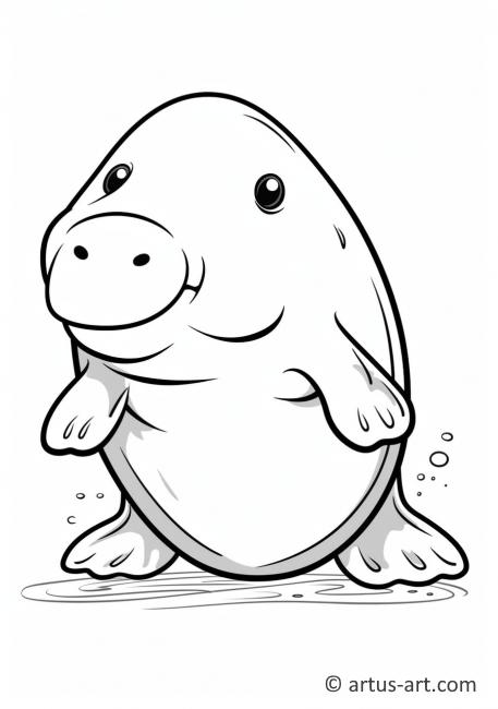 Cute Dugong Coloring Page For Kids » Free Download » Artus Art