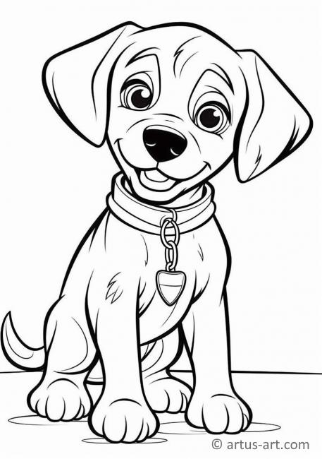 Cute Labrador Coloring Page For Kids » Free Download » Artus Art