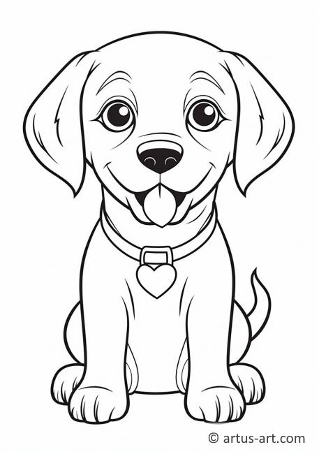 Cute Labrador Coloring Page For Kids » Free Download » Artus Art
