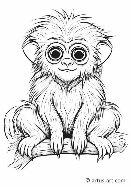 Cute Tamarin monkey Coloring Page » Free Download » Artus Art