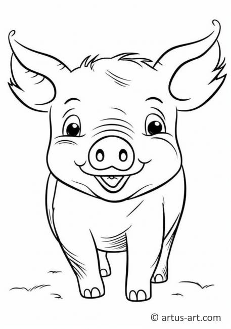 Cute Wild boar Coloring Page For Kids » Free Download » Artus Art