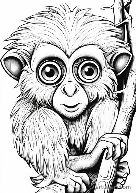 Cute Bald Uakari Coloring Page » Free Download » Artus Art