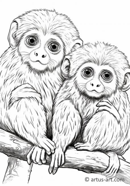 Cute Marmosets Coloring Page » Free Download » Artus Art