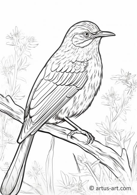 Awesome Brown thrasher Coloring Page » Free Download » Artus Art